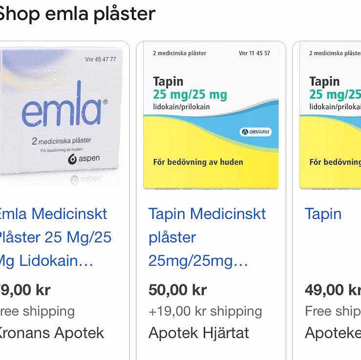 EMLA Plåster Apoteket C W - - Tiptapp